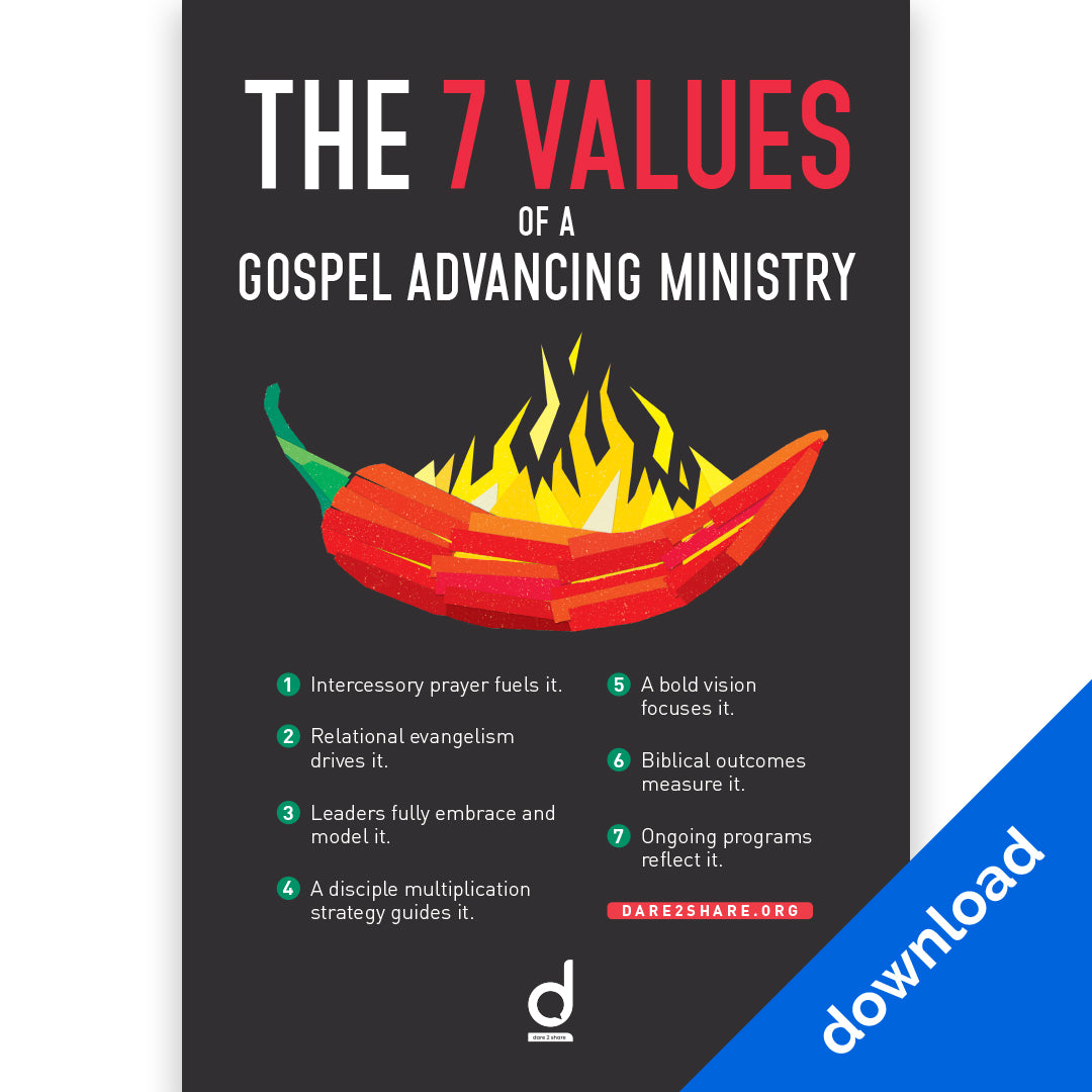 The 7 Values of a Gospel Advancing Ministry poster – Dare 2 Share