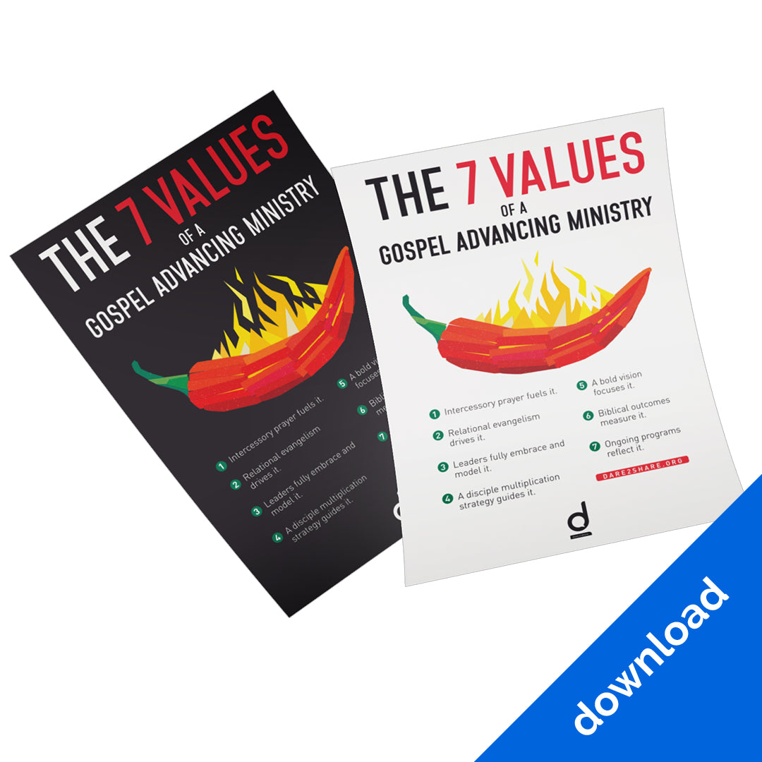 The 7 Values of a Gospel Advancing Ministry poster – Dare 2 Share