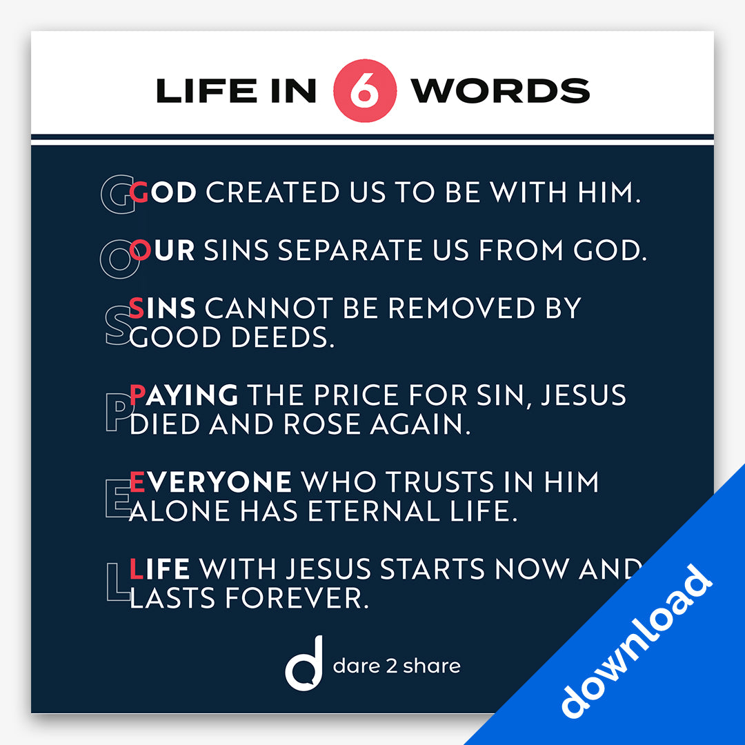 Life in 6 Words printable banner – Dare 2 Share